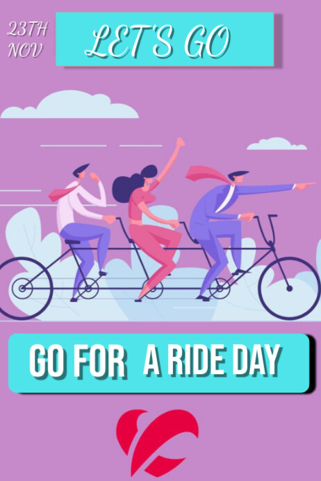 Copy of Red Maximalist Go For A Ride Day Poster | PosterMyWall