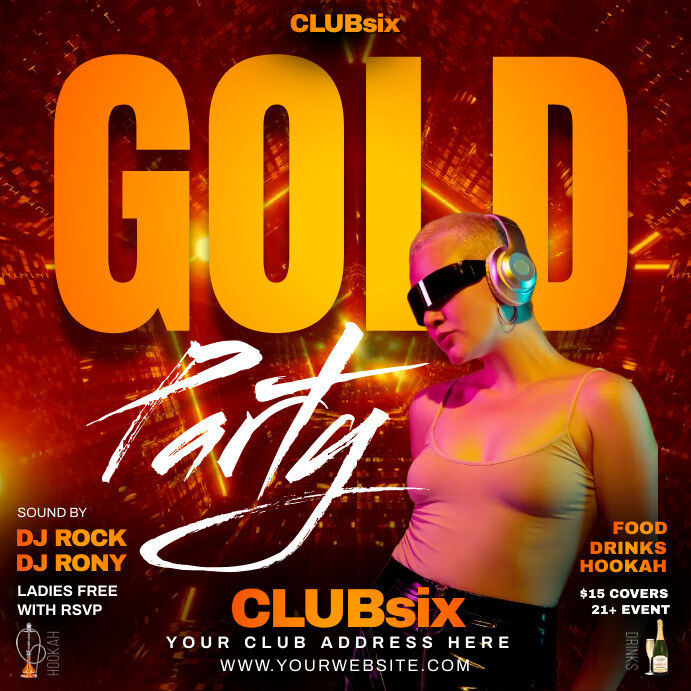 Plantilla de Red Maximalist Gold Party Instagram Post | PosterMyWall