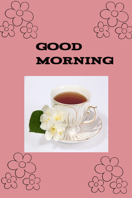 Red Maximalist Good Morning Poster Template | PosterMyWall