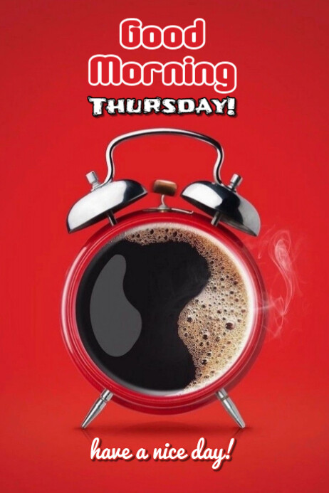 Copy of Red Maximalist Good Morning Thursday Banner 4' × 6' | PosterMyWall