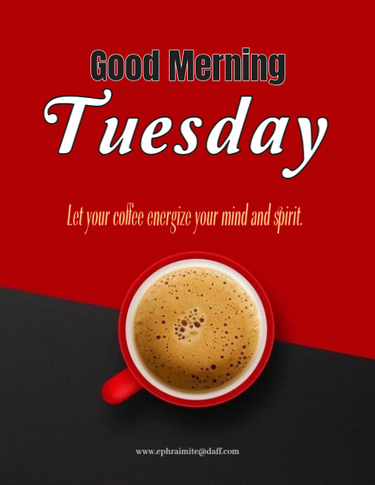 Red Maximalist Good Morning Tuesday Flyer (us Letter) Template ...