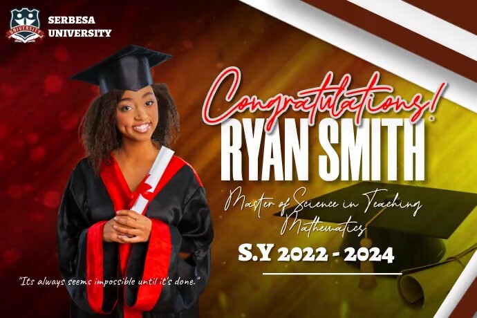 Red Maximalist Graduation Red Banner 4' × 6' Template | PosterMyWall
