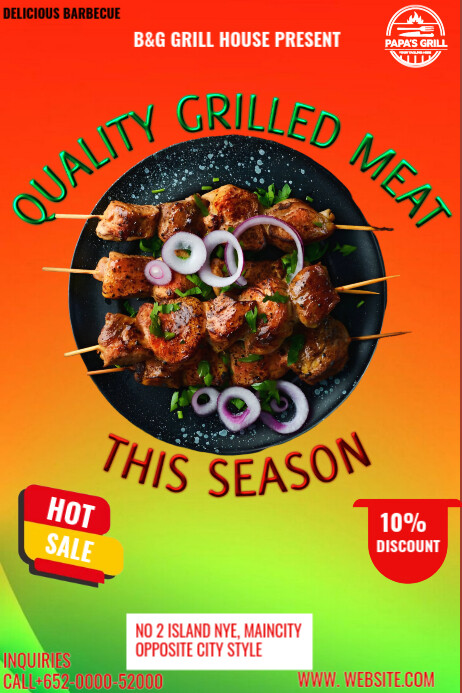 Copy of Red Maximalist Grill And Thrill Poster | PosterMyWall