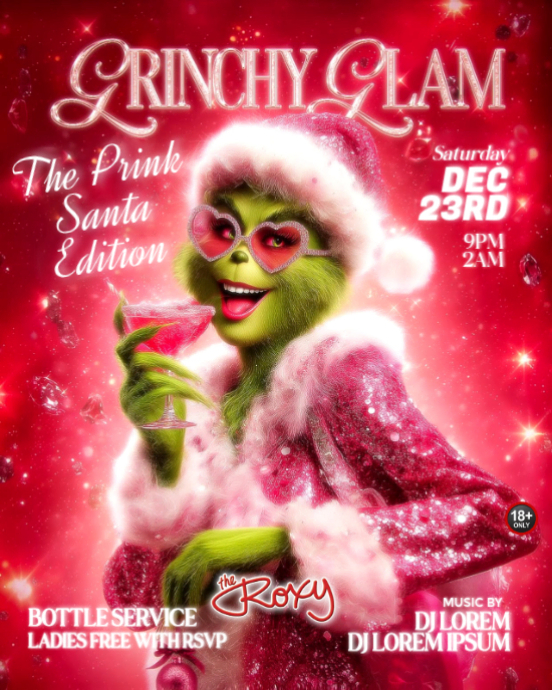 Copy of Red Maximalist Grinch Party Flyer Instagram Portrait | PosterMyWall