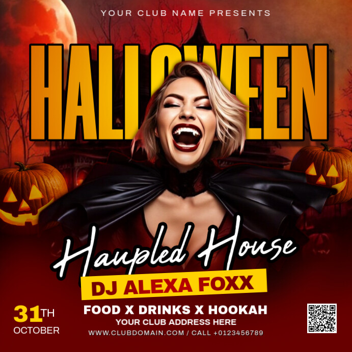 Modèle Red Maximalist Halloween Instagram Post | PosterMyWall