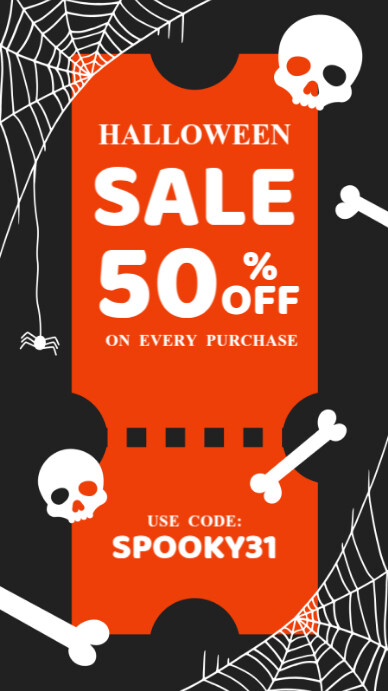 Red Maximalist Halloween Sale Instagram Story Template | PosterMyWall