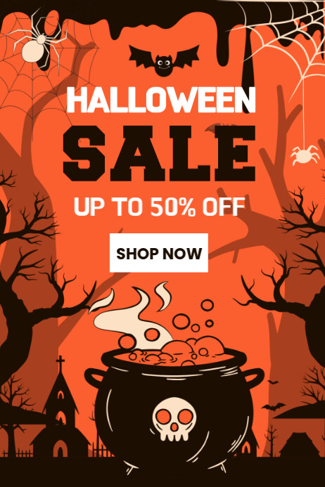 Copy of Red Maximalist Halloween Sale Poster | PosterMyWall