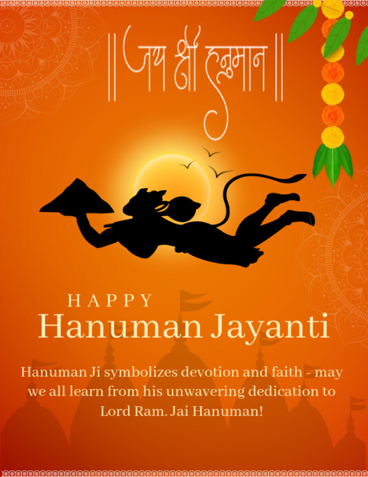 Copy of Red Maximalist Hanuman Jayanti Flyer (us Letter) | PosterMyWall
