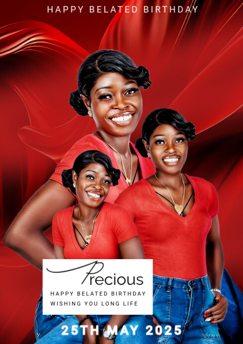 Copy of Red Maximalist Happy Birthday A4 | PosterMyWall