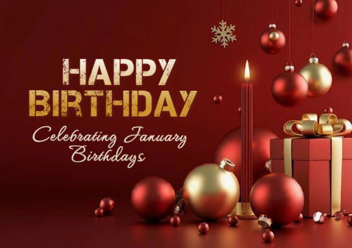 Red Maximalist Happy Birthday A4 Template | PosterMyWall