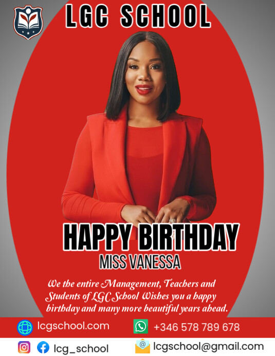 Copy of Red Maximalist Happy Birthday Card Social Media Graphics Flyer ...