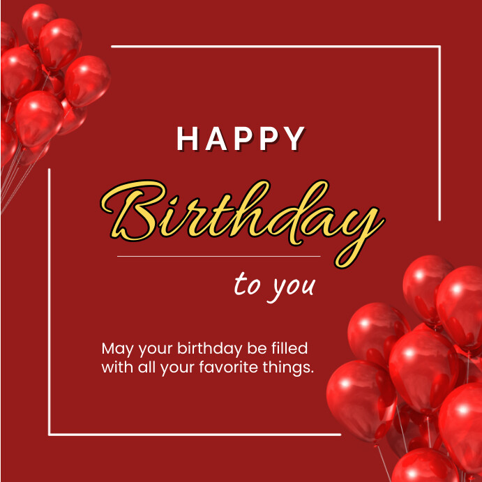 Modèle Red Maximalist Happy Birthday Celebration Tem | PosterMyWall