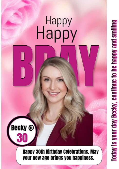 Red Maximalist Happy Birthday Celebrations Online Design Flyer/template ...