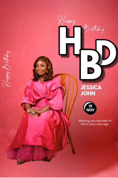 Copy of Red Maximalist Happy Birthday Design Poster | PosterMyWall