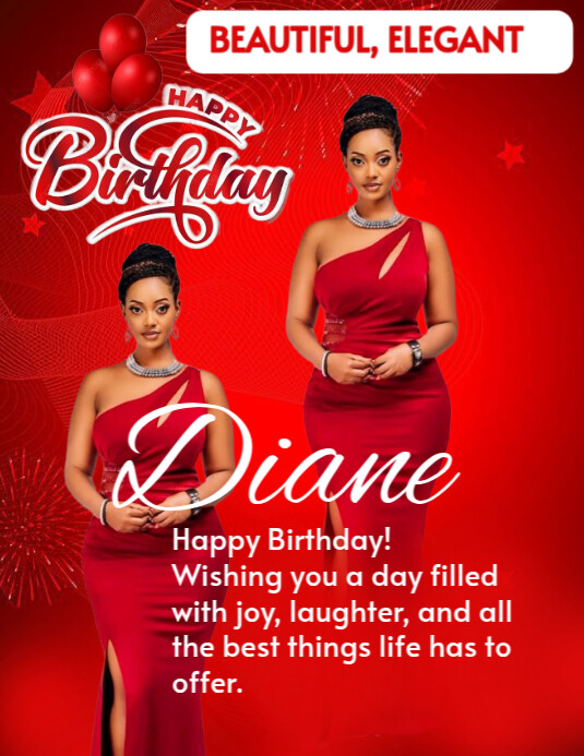 Red Maximalist Happy Birthday Flyer (us Letter) Template | PosterMyWall