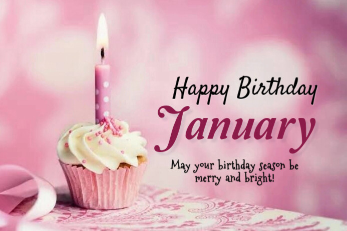 Red Maximalist Happy Birthday January Banner 4' × 6' Template ...