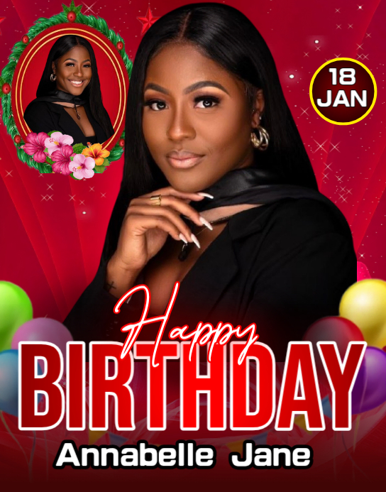 Copy of Red Maximalist Happy Birthday Poster/wallboard | PosterMyWall