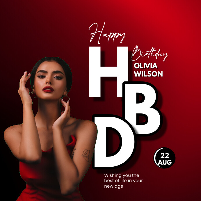 Copy of Red Maximalist Happy Birthday Templates Inst | PosterMyWall