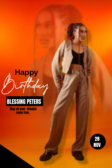 Copy of Red Maximalist Happy Birthday Templates Poster | PosterMyWall