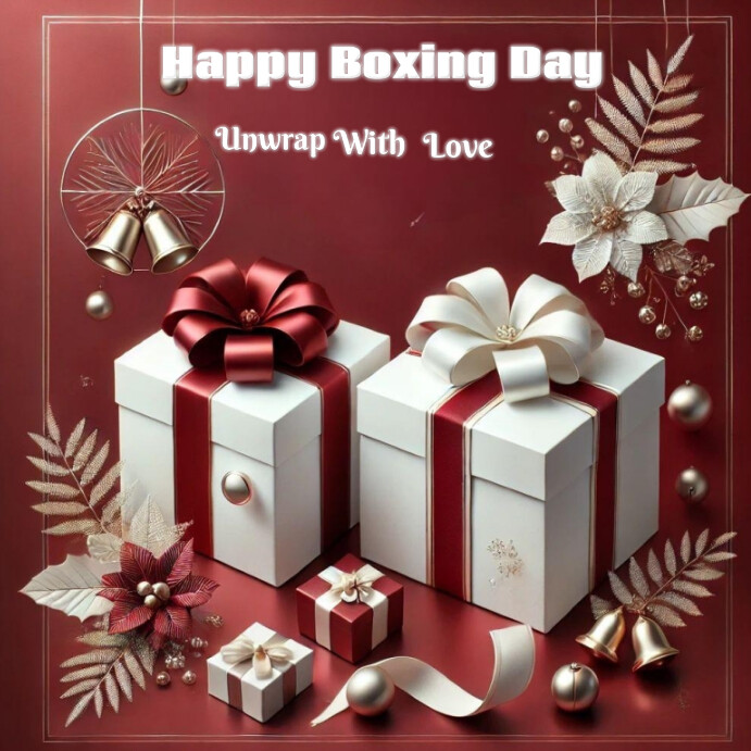 Red Maximalist Happy Boxing Day Instagram Post Template | PosterMyWall