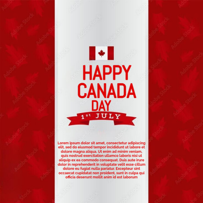 Red Maximalist Happy Canada Day Instagram Post Template | PosterMyWall