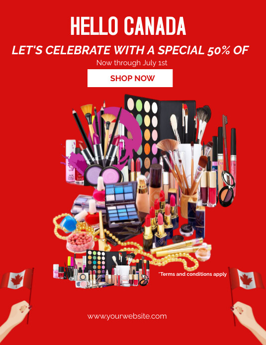 Red Maximalist Happy Canada Day Promo Sales Template | PosterMyWall