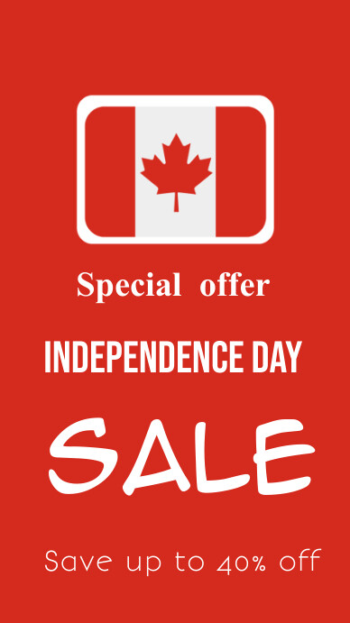 Plantilla de Red Maximalist Happy Canada Day Sale Template | PosterMyWall