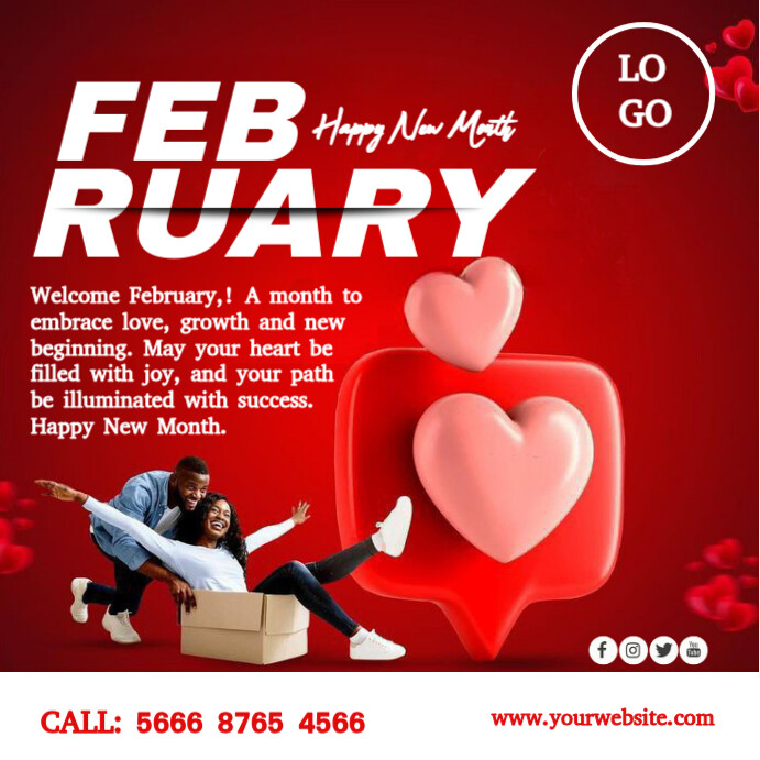 Copy of Red Maximalist Happy Fabuary Instagram Post | PosterMyWall