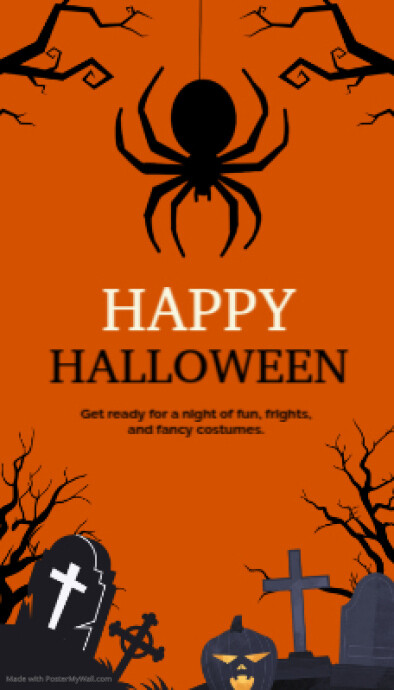 Red Maximalist Happy Halloween Business Card Template | PosterMyWall