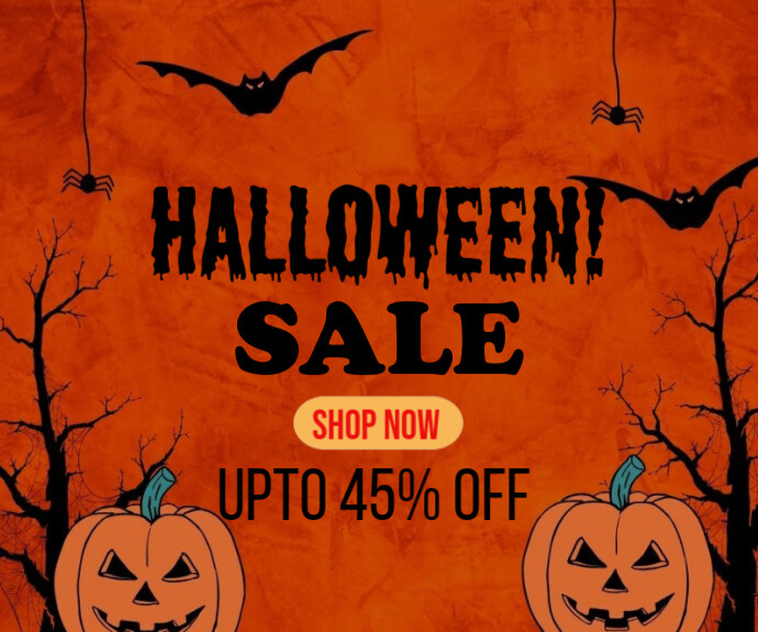 Red Maximalist Happy Halloween Sale Flyers Medium Rectangle Template ...