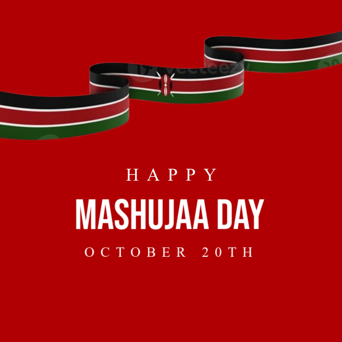 Red Maximalist Happy Mashujaa Day Instagram Post Template | PosterMyWall