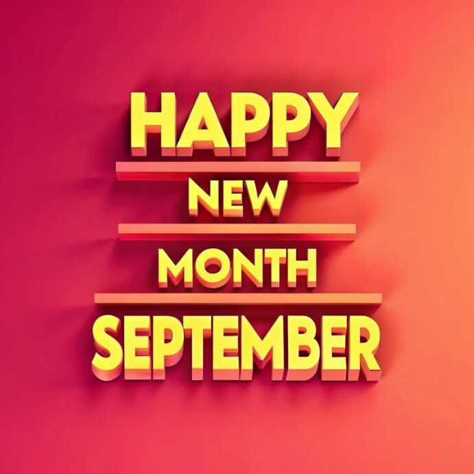 Red Maximalist Happy New Month September Instagram Post Template ...