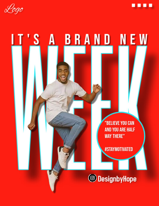 Copy of Red Maximalist Happy New Week Flyer (us Lett | PosterMyWall