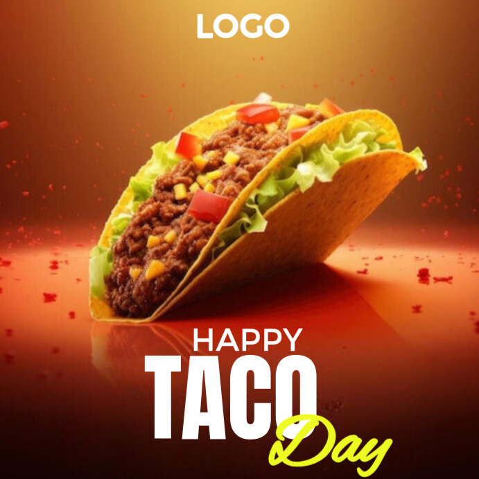 Red Maximalist Happy Taco Day Instagram Post Template | PosterMyWall