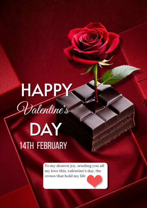 Modèle Red Maximalist Happy Valentine Day A4 | PosterMyWall