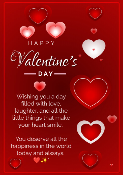 Red Maximalist Happy Valentine Love Letter A5 Template | PosterMyWall