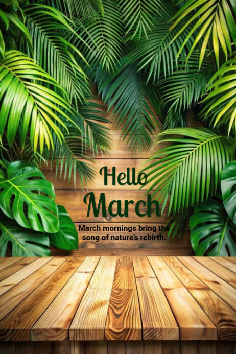 Red Maximalist Hello March Poster Template | PosterMyWall