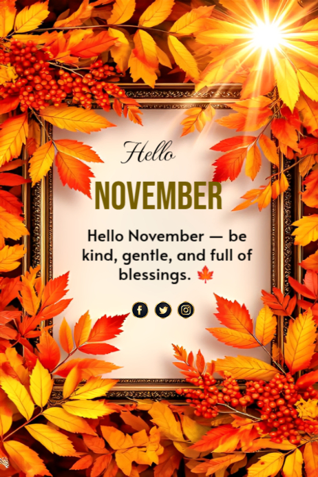 Plantilla de Red Maximalist Hello November Flyer Poster | PosterMyWall