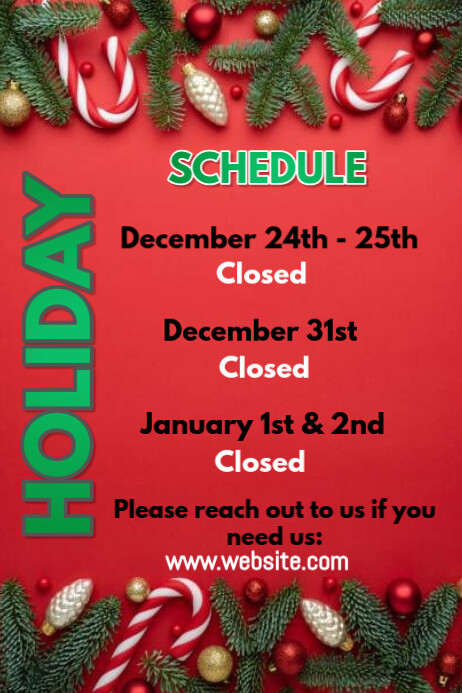 Red Maximalist Holiday Event Schedule Poster Template | PosterMyWall