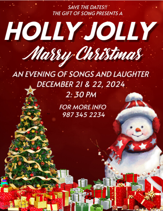 Red Maximalist Holly Jolly Marry Christmas Flyers Flyer (us Letter ...