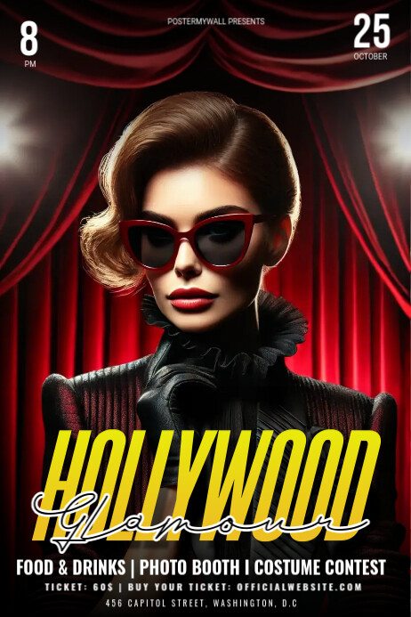 Copy of Red Maximalist Hollywood Glamour Poster | PosterMyWall