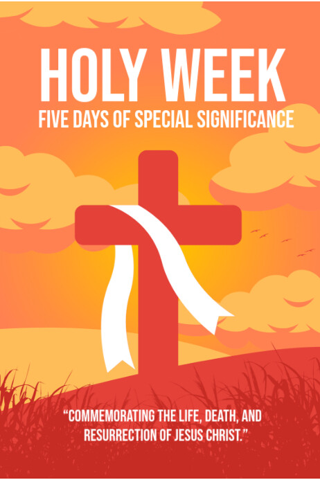 Red Maximalist Holy Week Holy Week Poster Poster Template | PosterMyWall