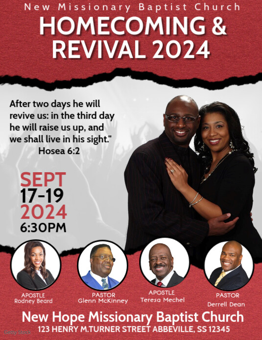 Copy of Red Maximalist Homecoming & Revival Flyer (u | PosterMyWall