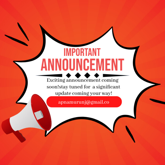 Red Maximalist Important Announcement Flyers Instagram Post Template ...