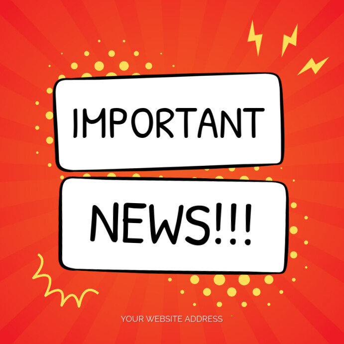 Red Maximalist Important Announcement Notification Posters Instagram ...