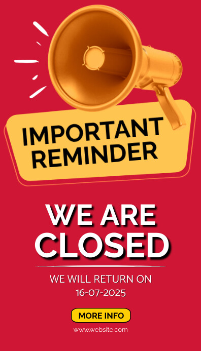 Red Maximalist Important Announcement We're C Template | PosterMyWall