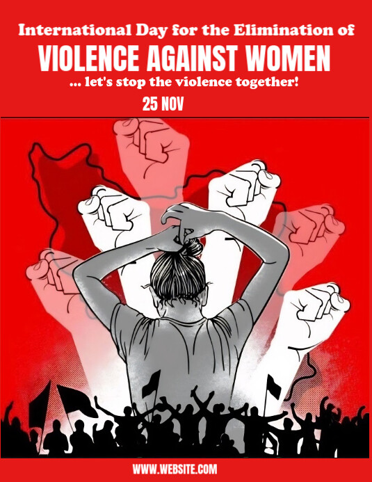 Red Maximalist International Day For The Elimination Of Violence Against Women Flyer (us Letter ...
