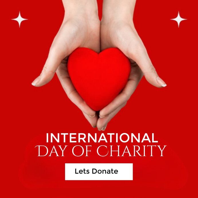 Red Maximalist International Day Of Charity Template | PosterMyWall