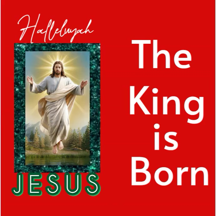 Plantilla de Red Maximalist Jesus: The King Is Born Instagram Post ...