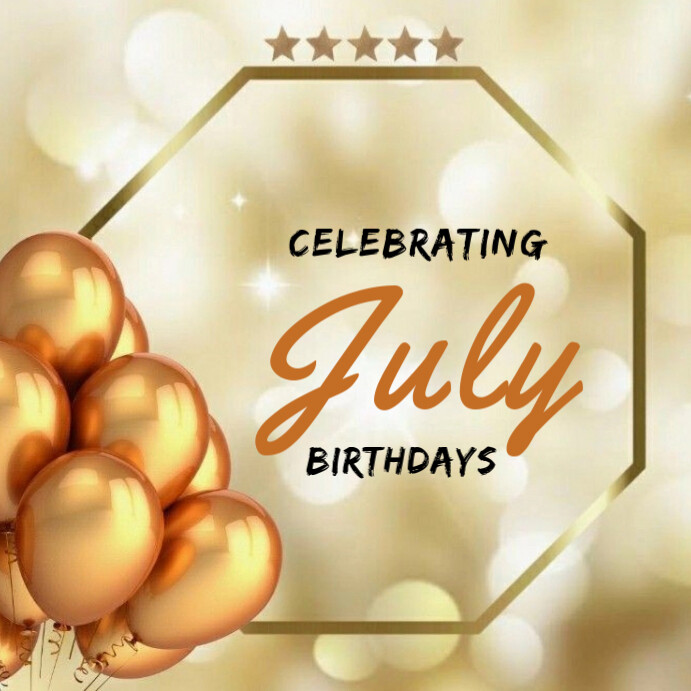 Red Maximalist July Birthdays Celebrating Instagram Post Template ...